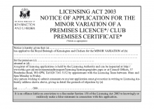Apply for a minor variation to a premises licence or club premises certificate | Royal Borough ...